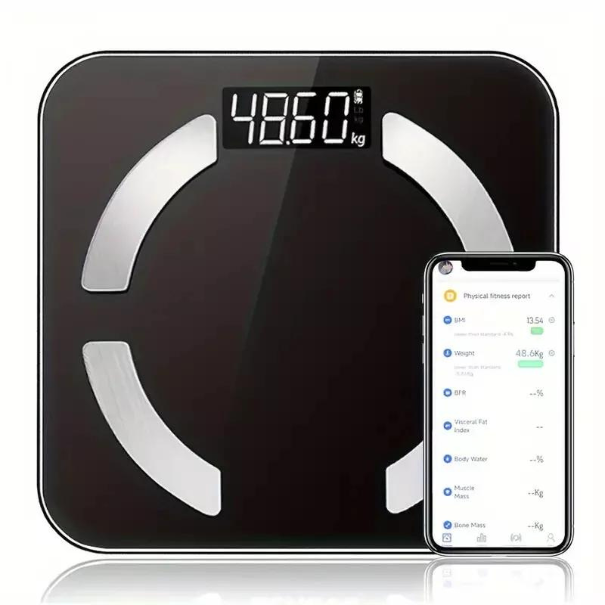Smart Digital Bathroom Weight Fat Scale Body BMI Mobile App Bluetooth ...